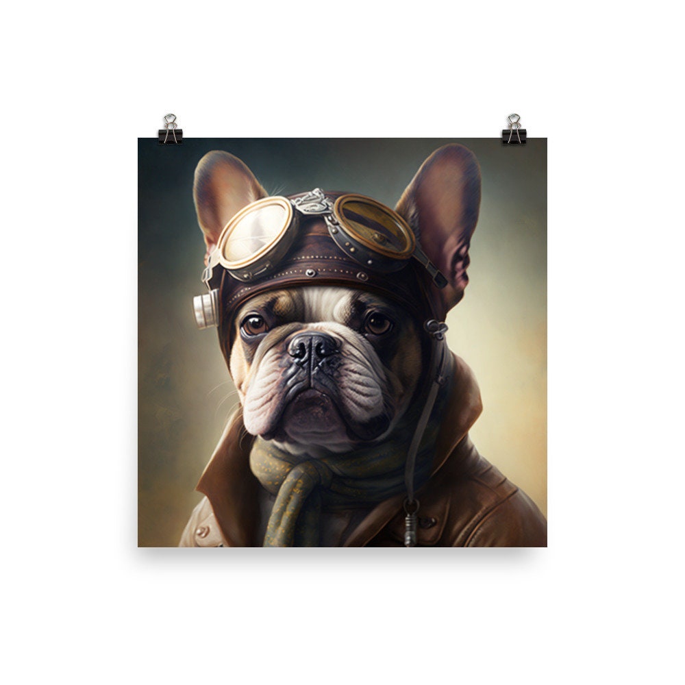 POSTER: French Bulldog Pilot Poster - Etsy