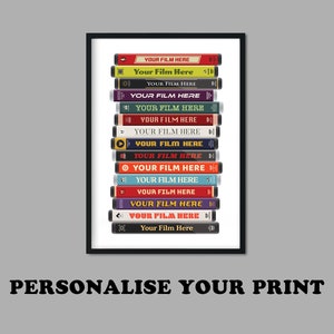 Personalised DVD Stack Print, Custom Movie Poster, Favourite Film Wall ...