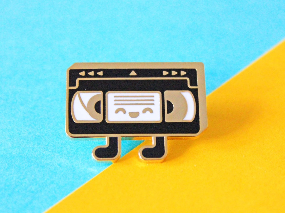 Retro Video Tape Enamel Pin, VHS Enamel Pin, 80's Retro Badge, Cute ...