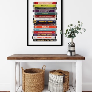 Personalised DVD Stack Print, Custom Movie Poster, Favourite Film Wall ...