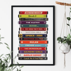 Personalised DVD Stack Print, Custom Movie Poster, Favourite Film Wall ...