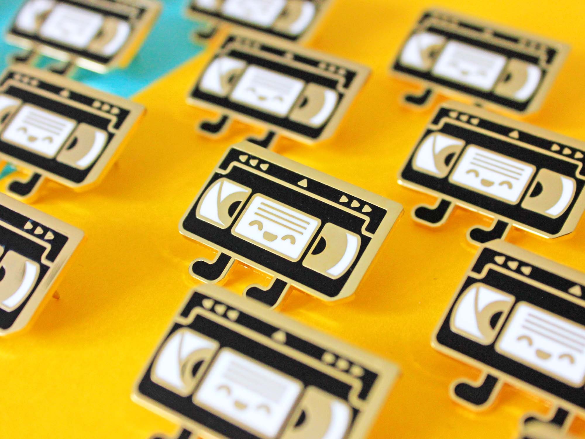 Retro Video Tape Enamel Pin, VHS Enamel Pin, 80's Retro Badge, Cute ...