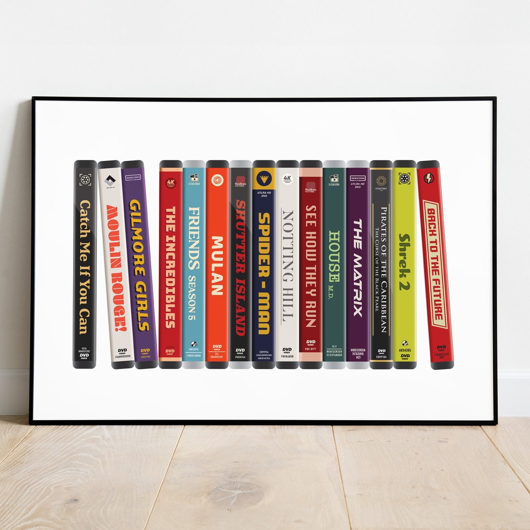 Personalised DVD Stack Print, Custom Film Poster, Favourite Movie Gift ...