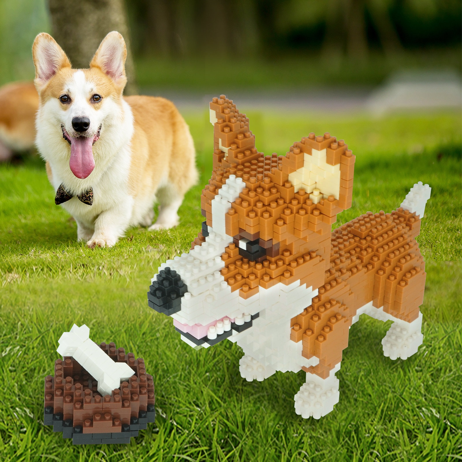 Corgi Dog and Bowl Mini Building Blocks Made of Micro Bricks - Etsy UK