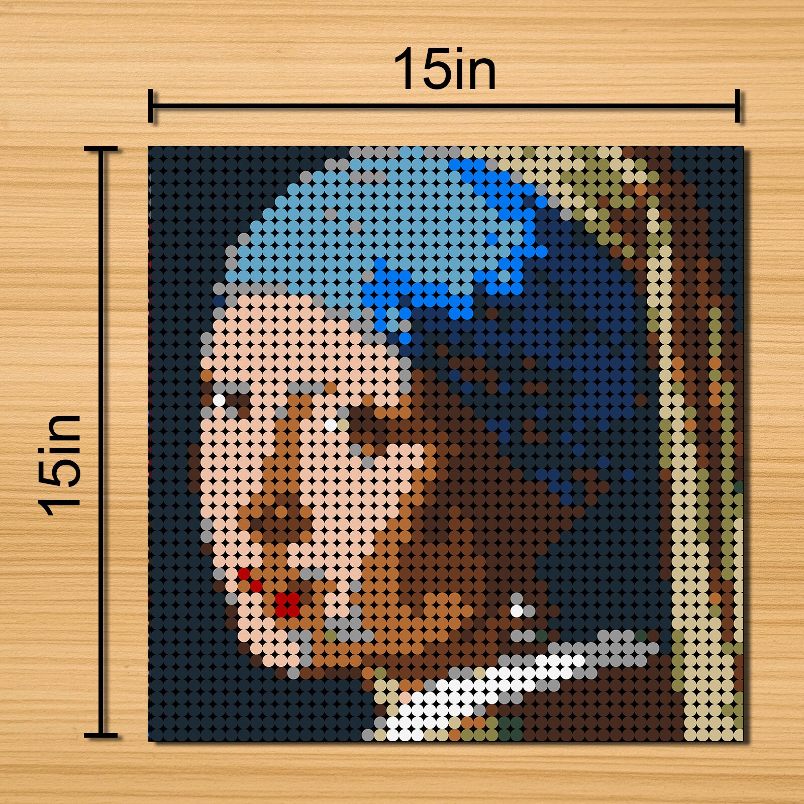 Pixel Mosaic Art 15x15'' The Girl with a Pearl | Etsy
