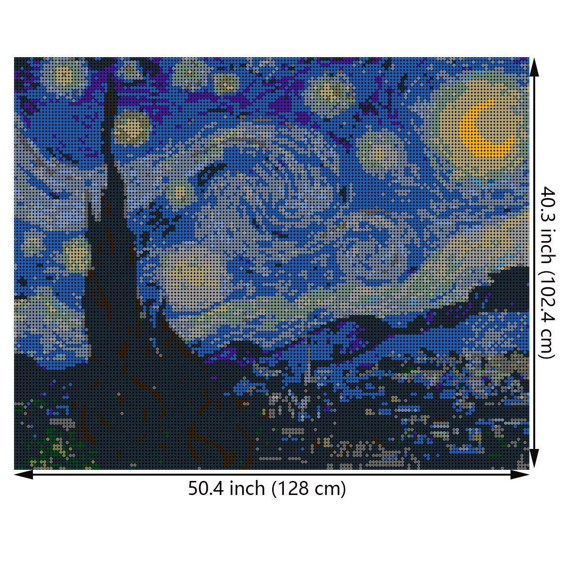Pixel Arte Noche Estrellada Vincent van Gogh / | Etsy
