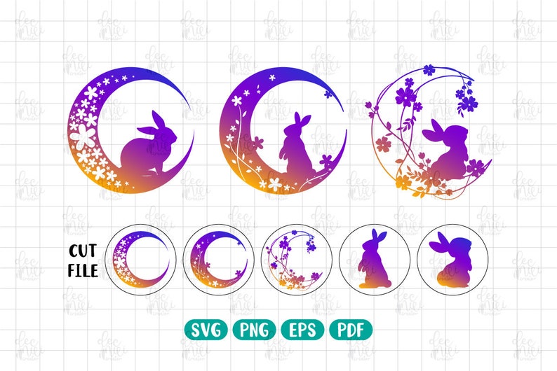Magic Moon Phase Rabbit Svg Mystical Rabbit Svg Moon Bunny - Etsy