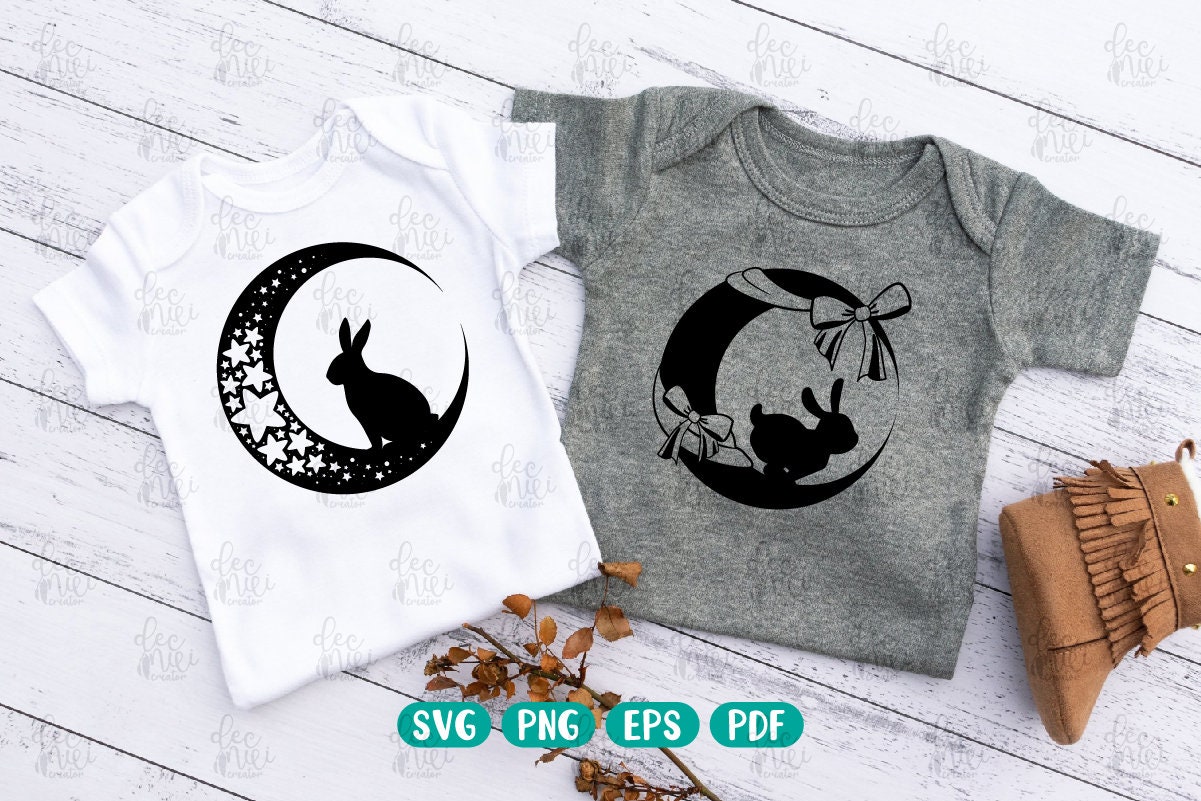 Moon Bunny Svg Mystical Black Bunny Png Moon and Rabbit Svg - Etsy