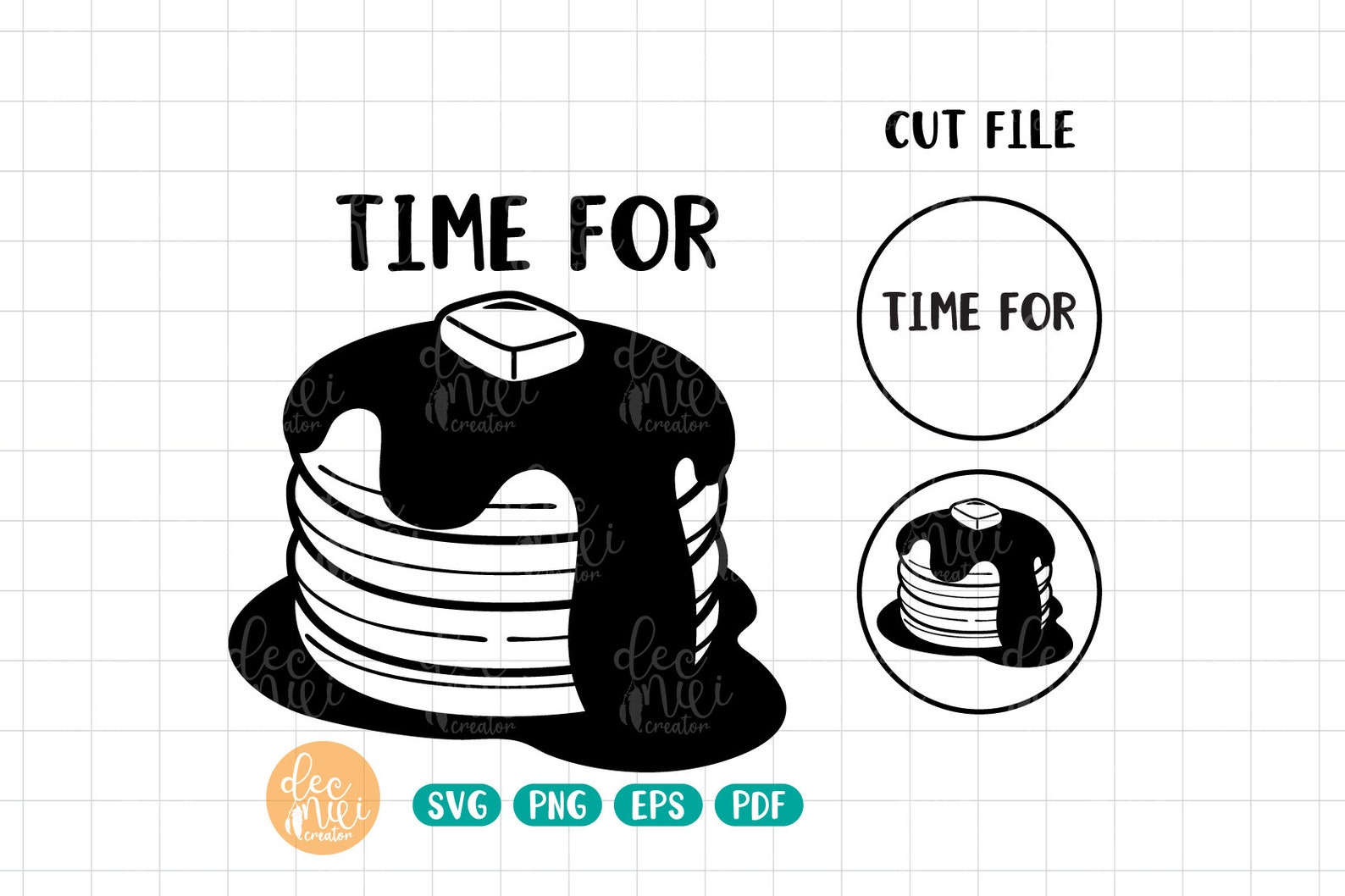 Time for Pancake Svg, Pancake SVG Cut File, Cute Pancake, Pancake ...
