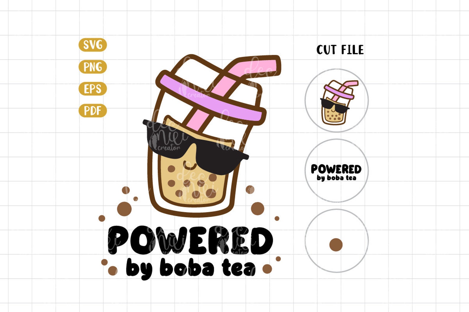Powered by Boba Tea Bubble Tea Svg Kawaii Tea Svg Boba - Etsy Canada