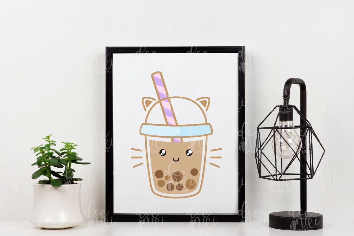 Cute Bubble Tea SVG Cut File Cute Boba Bubble Tea Milk Tea | Etsy