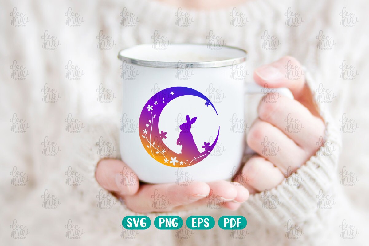 Moon Phase Rabbit SVG: Mystical Bunny Cut Files (digital Download) - Etsy