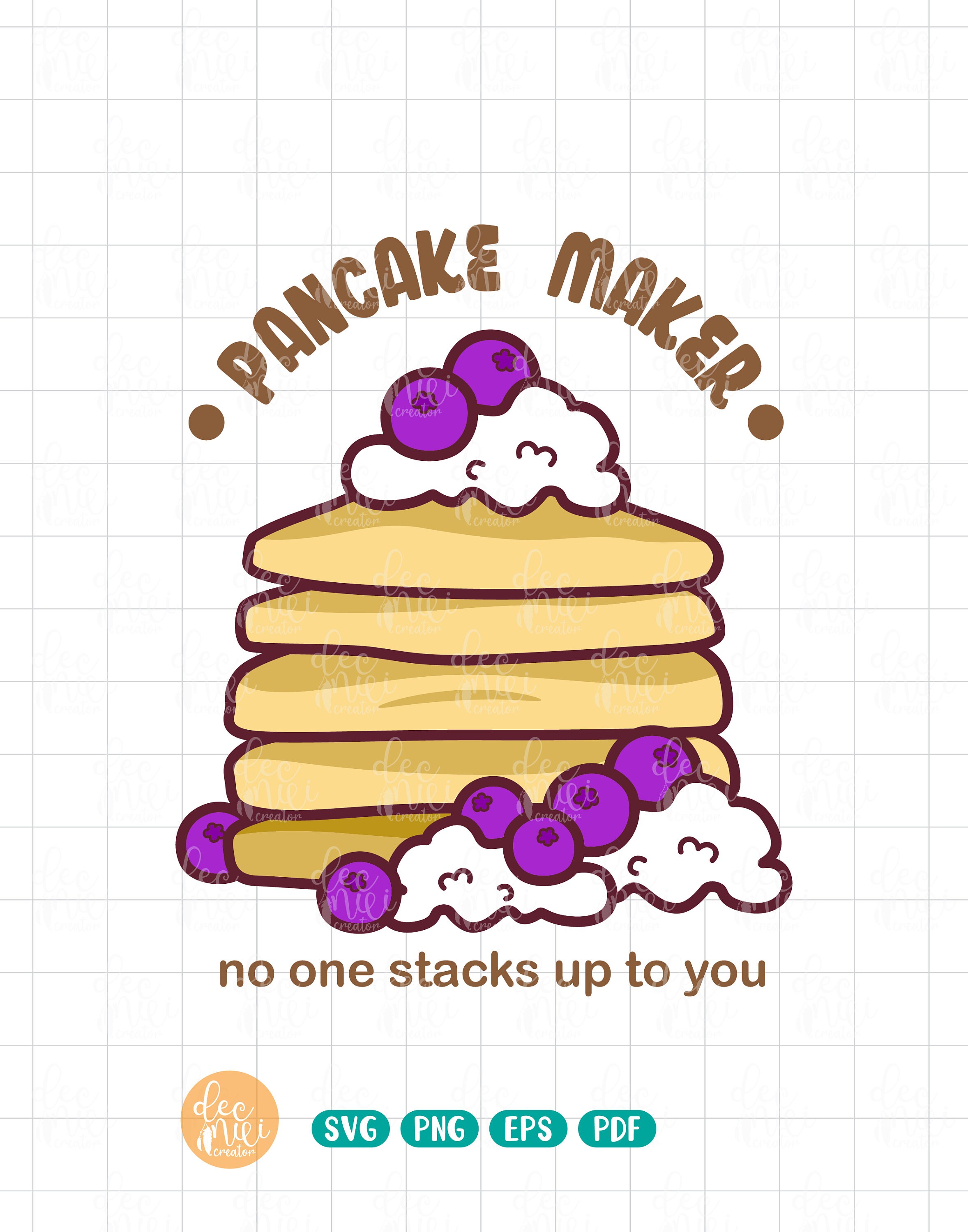 Pancake Maker SVG Cut File, Cute Pancake, Pancake Clipart, Eps Png Pdf ...
