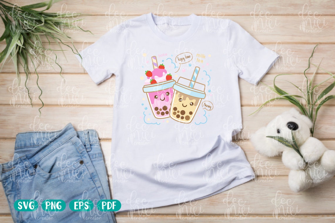 Sweet Bubble Tea SVG Cut File Cute Boba Tea Milk Tea Clipart - Etsy