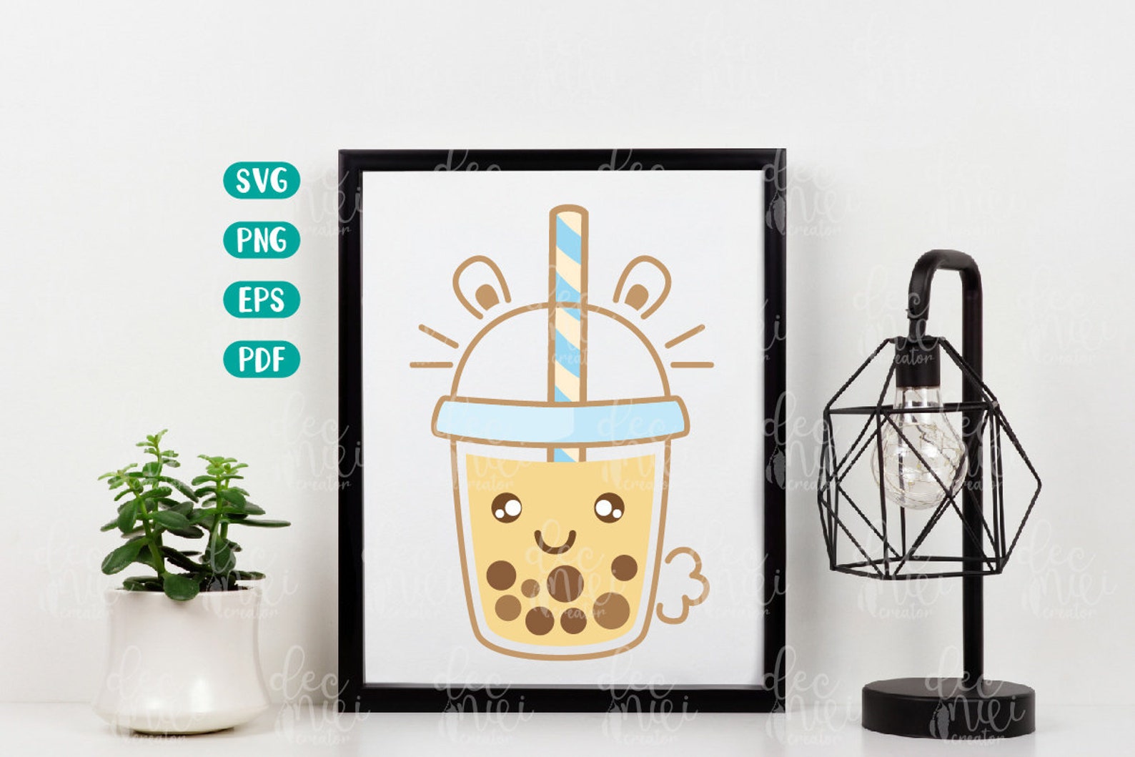Cute Bubble Tea Bunny SVG Cut File Cute Boba Bubble Tea Milk - Etsy