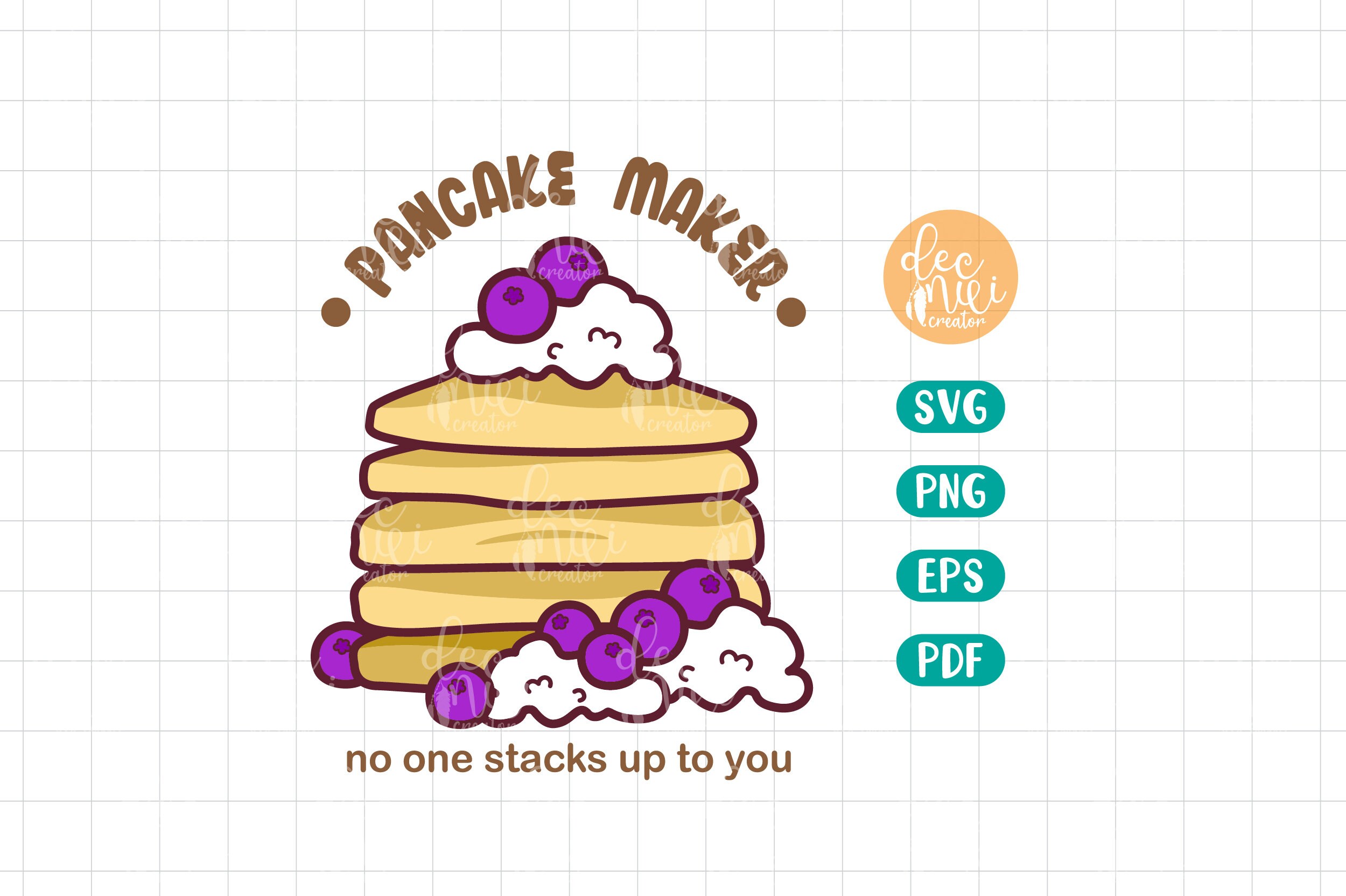 Pancake Maker SVG Cut File, Cute Pancake, Pancake Clipart, Eps Png Pdf ...