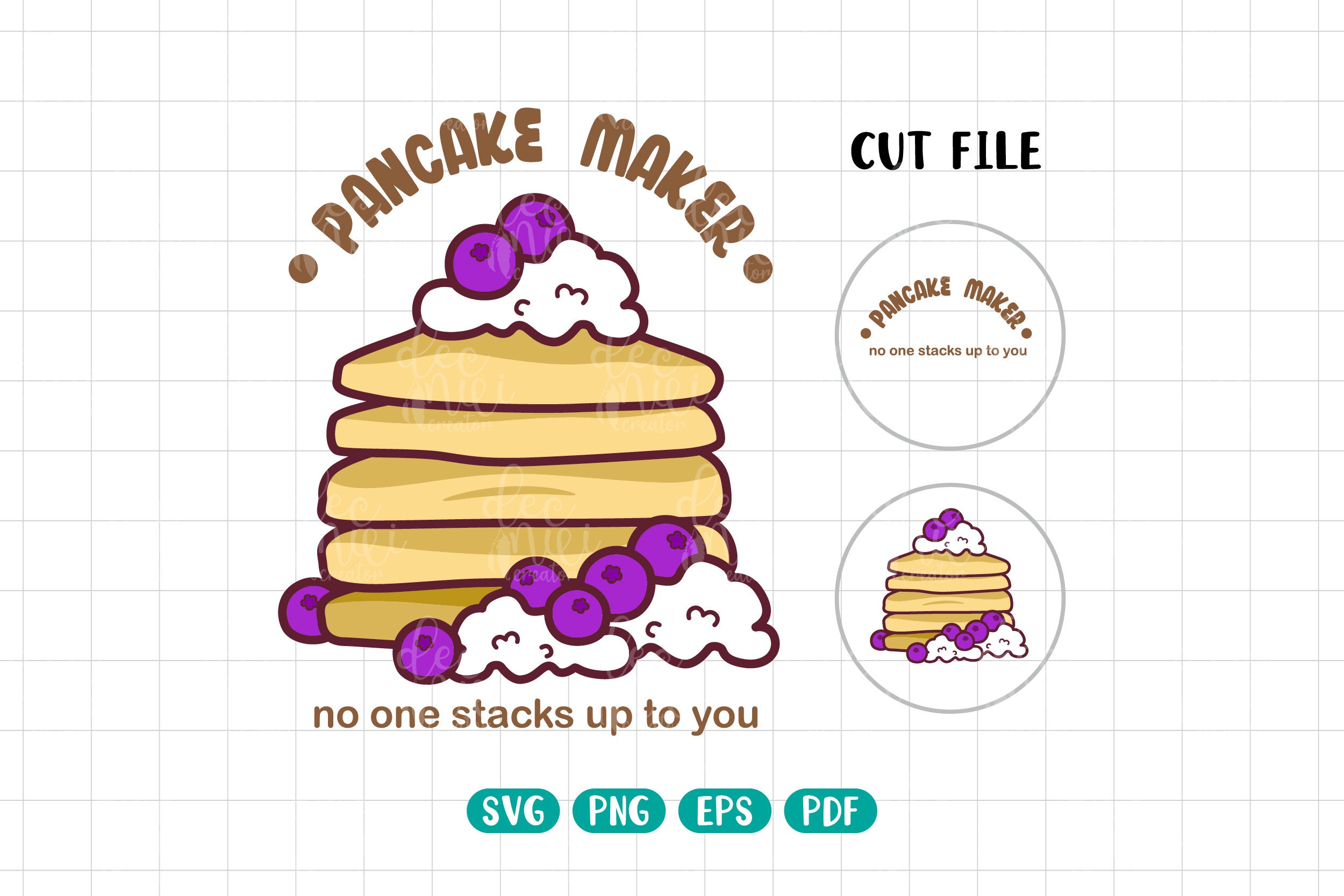 Pancake Maker SVG Cut File Cute Pancake Pancake Clipart eps | Etsy
