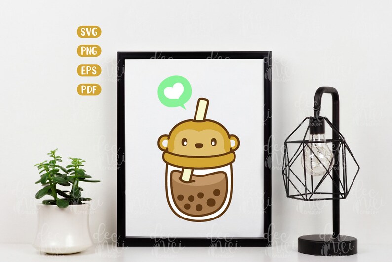 Animal Bubble Tea Bubble Tea SVG Cut File Cute Boba Tea | Etsy