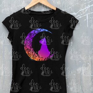 Moon Cat Svg, Mystical Black Cat Png, Moon and Cat Svg, Black Cat ...