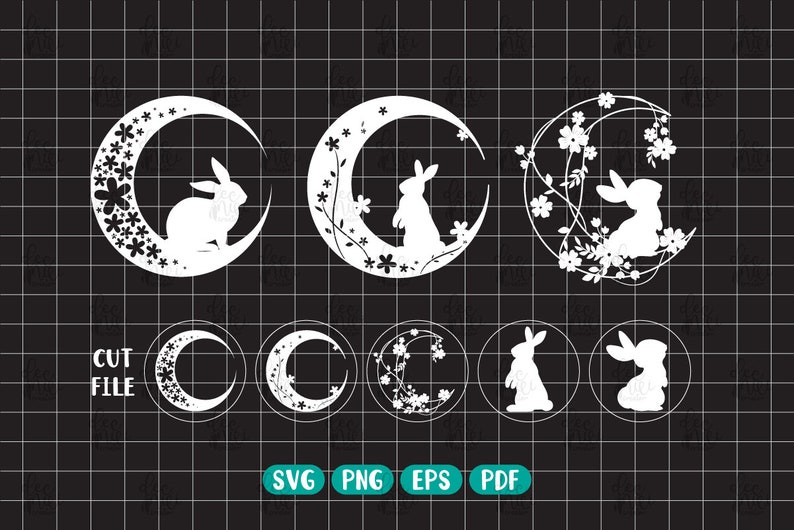 Magic Moon Phase Rabbit Svg Mystical Rabbit Svg Moon Bunny - Etsy