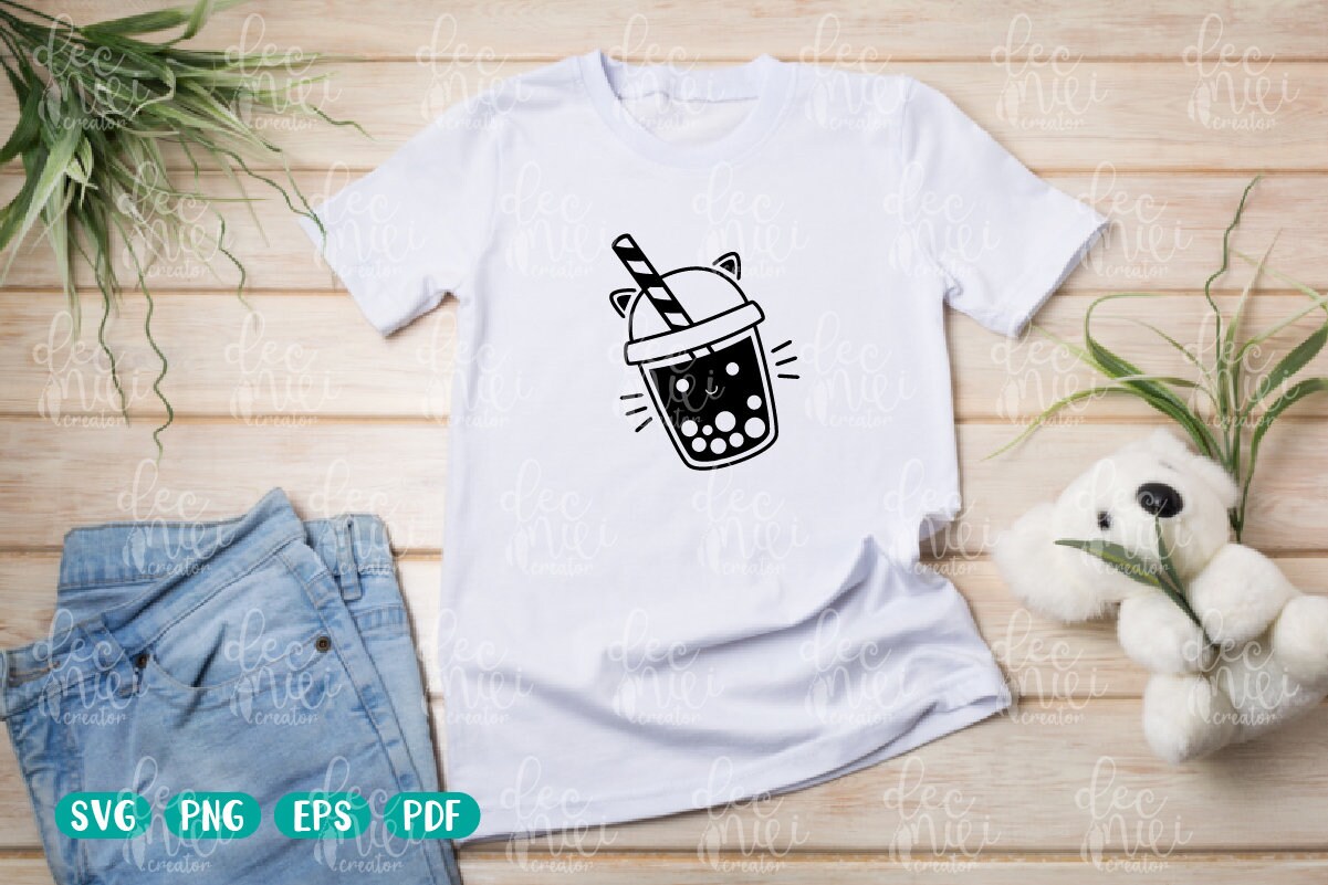 Cute Bubble Tea SVG Cut File Cute Boba Bubble Tea Milk Tea | Etsy