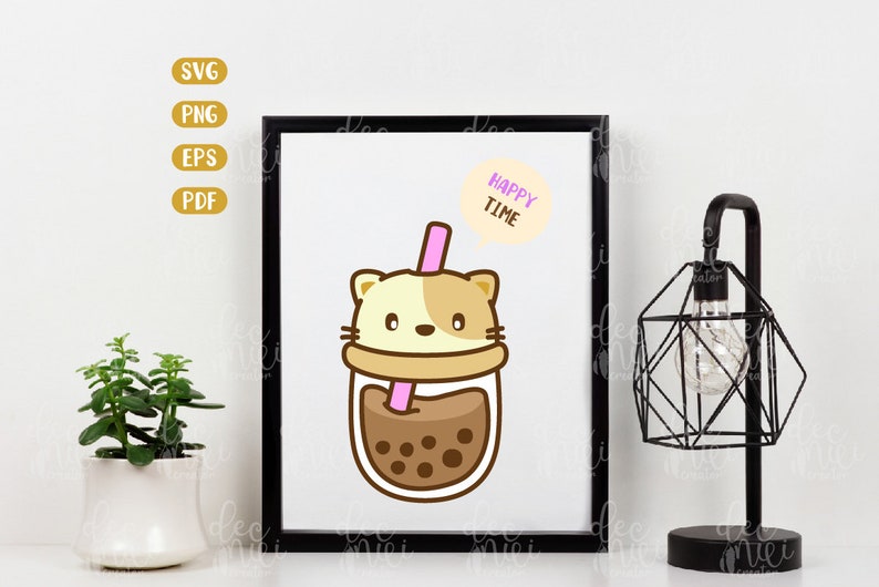 Bubble Tea With Cut Animal Animal Bubble Tea Bubble Tea SVG - Etsy