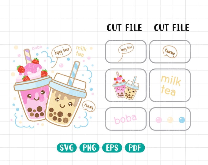 Bubble Tea Origami | Boba Tea Printable | Template Digital Download ...