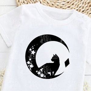 Moon Cat Svg, Mystical Black Cat Png, Moon and Cat Svg, Black Cat ...