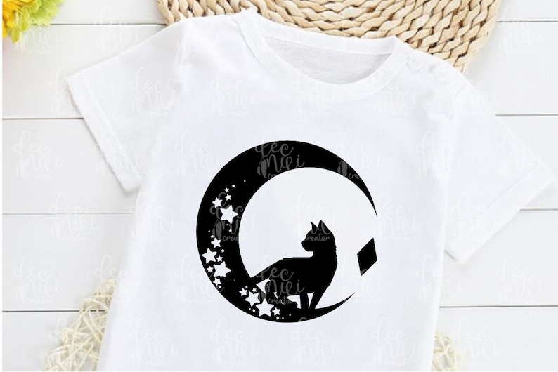 Moon Cat Svg Mystical Black Cat Png Moon and Cat Svg Black | Etsy