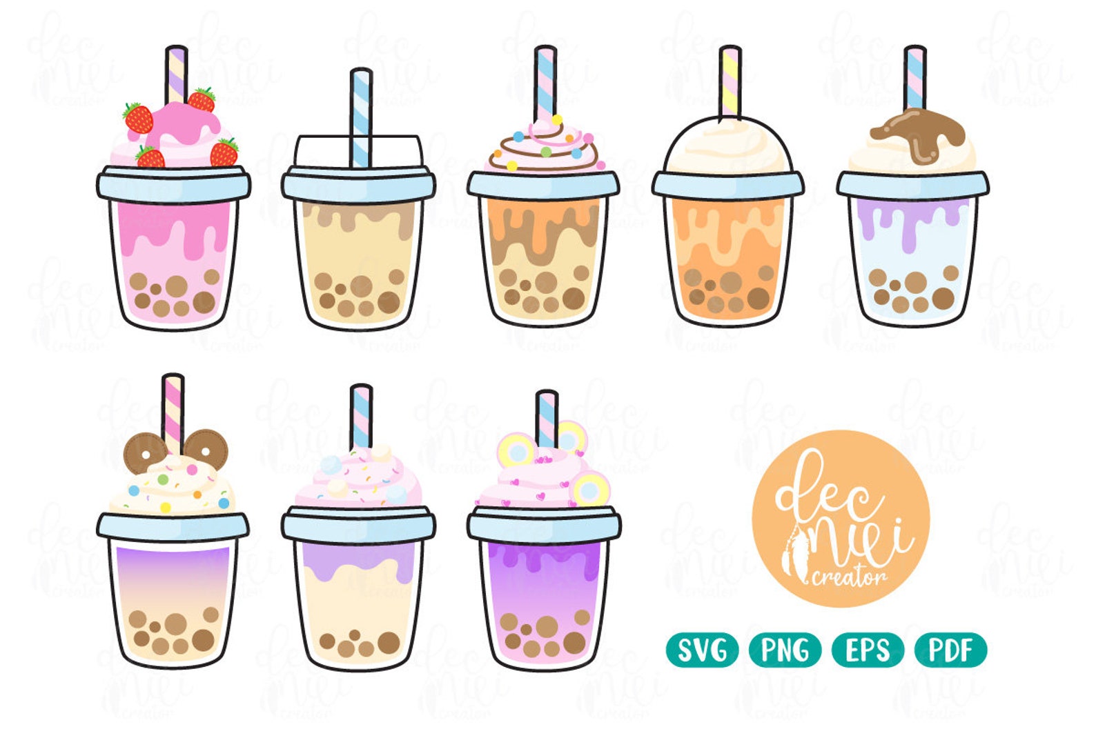 Bubble Tea Collection SVG Cut File Cute Boba Tea Milk Tea - Etsy