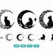 Moon Cat Svg Mystical Black Cat Png Moon and Cat Svg Black | Etsy