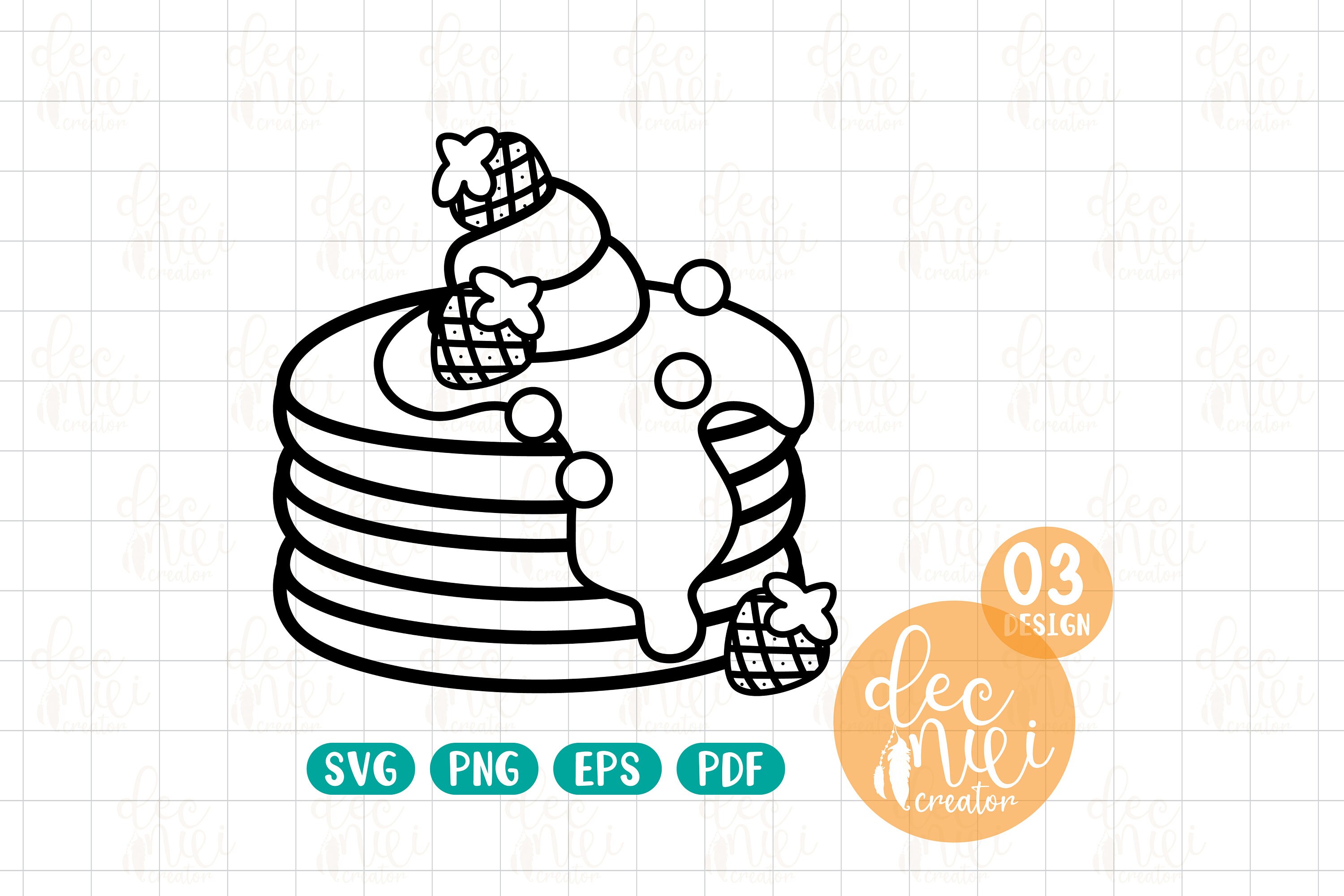 Pancake Sweet Pancake Character Clipart Pancake svg | Etsy