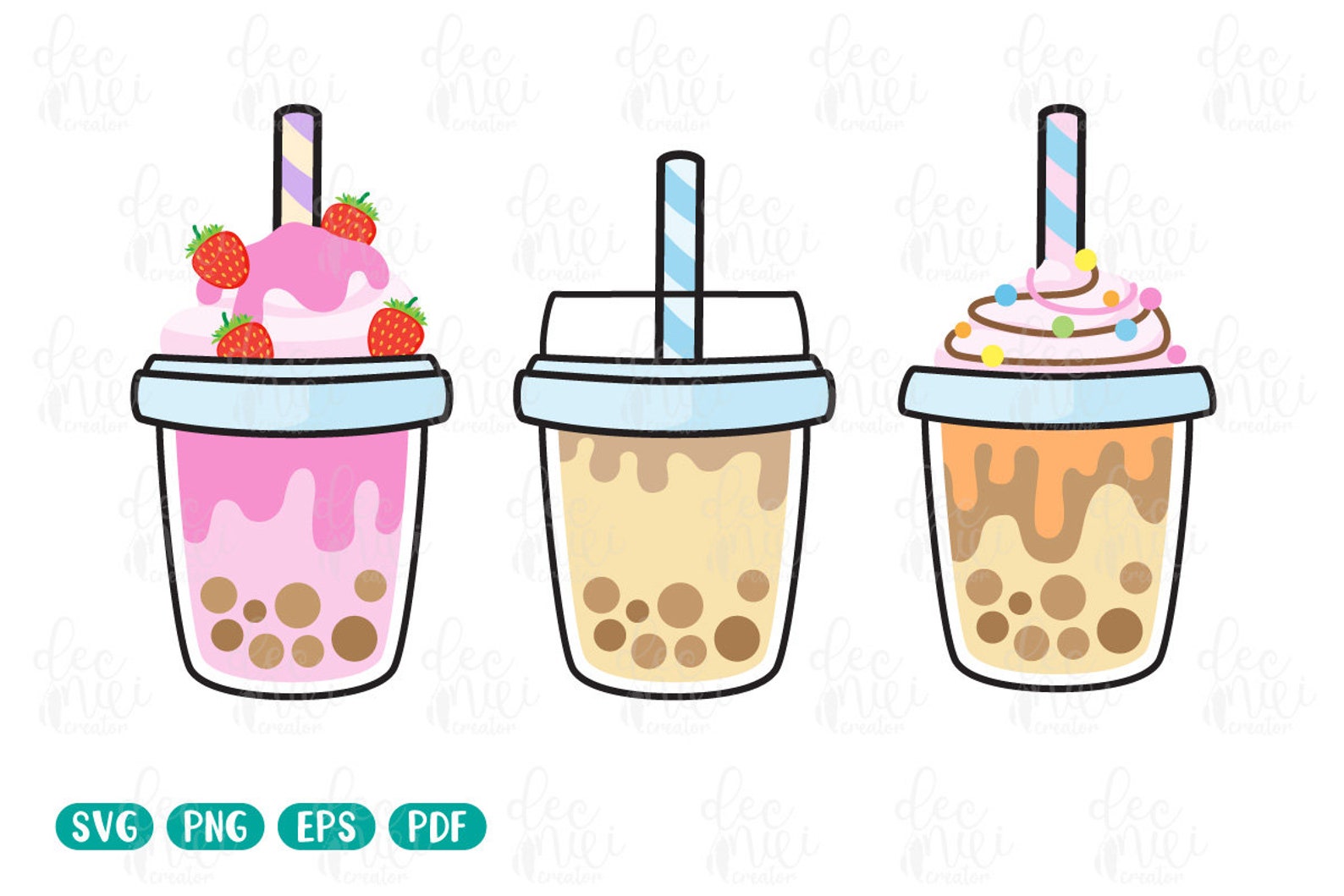 Bubble Tea Collection SVG Cut File Cute Boba Tea Milk Tea - Etsy