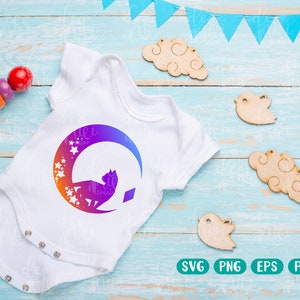 Moon Cat Svg, Mystical Black Cat Png, Moon and Cat Svg, Black Cat ...