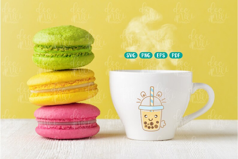 Cute Bubble Tea Bunny SVG Cut File Cute Boba Bubble Tea Milk - Etsy