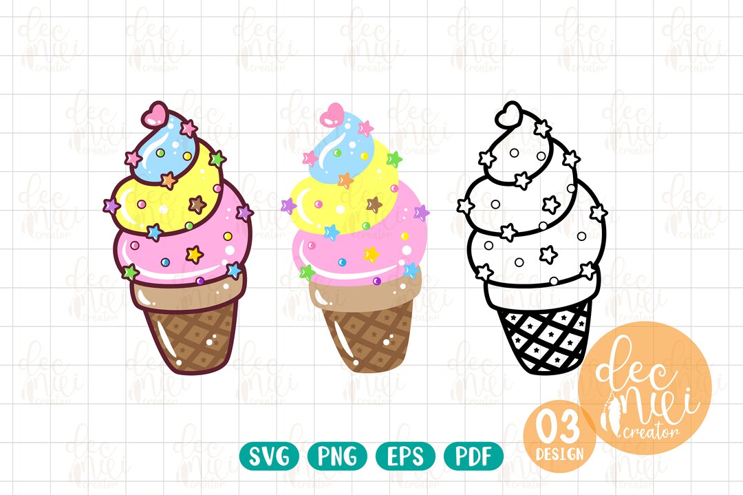 Ice Cream Sweet Clipart Digital File, Vector Design - Etsy