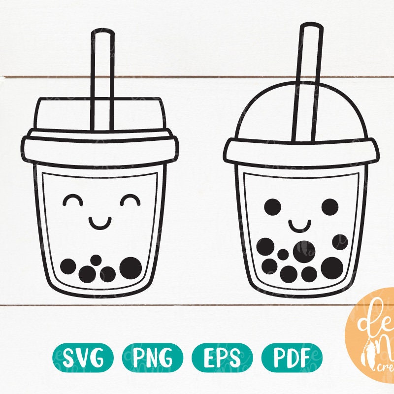 Boba Tea Cute Cups Svg - Etsy