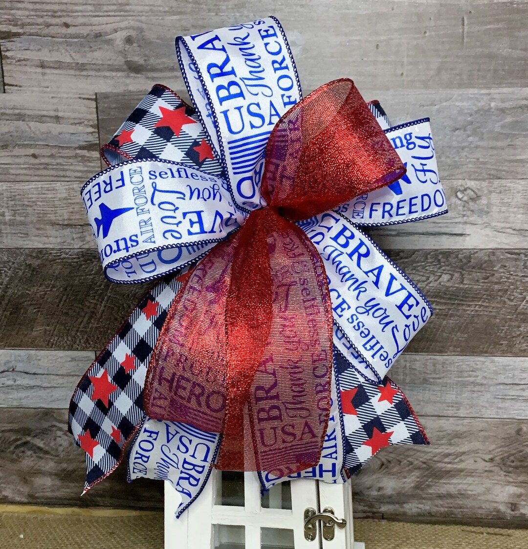 Air Force Bow, Red White Blue Military US Air Force Bow, Patriotic Hero ...