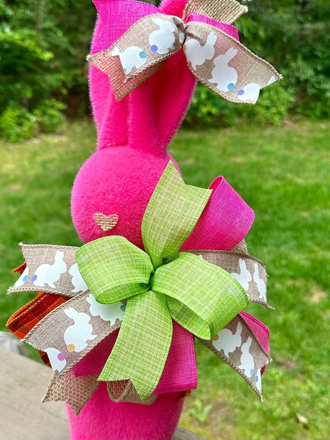Pink Flocked Bunny, Flocked Easter Bunny, Easter Bunny Centerpiece, Hot ...