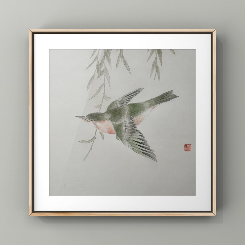 Traditional Chinese painting Spirit of Life Spring Bird | Etsy