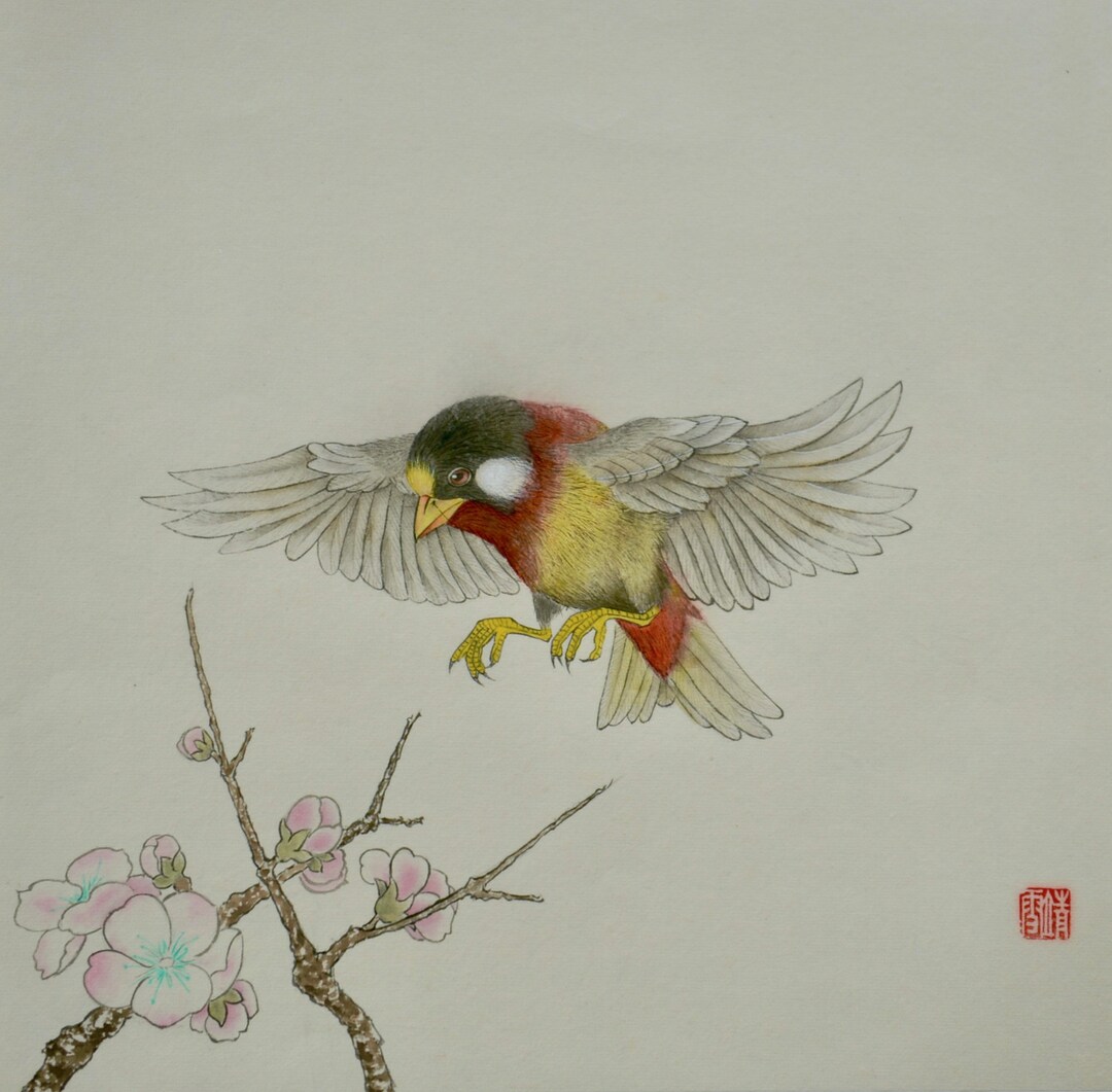 Traditional Chinese Painting Spirit of Life spring Bird Original Work ...