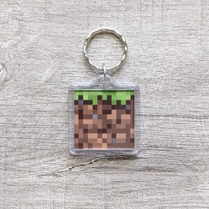 Minecraft Soil Block Clear Plastic Key Ring - Etsy Australia