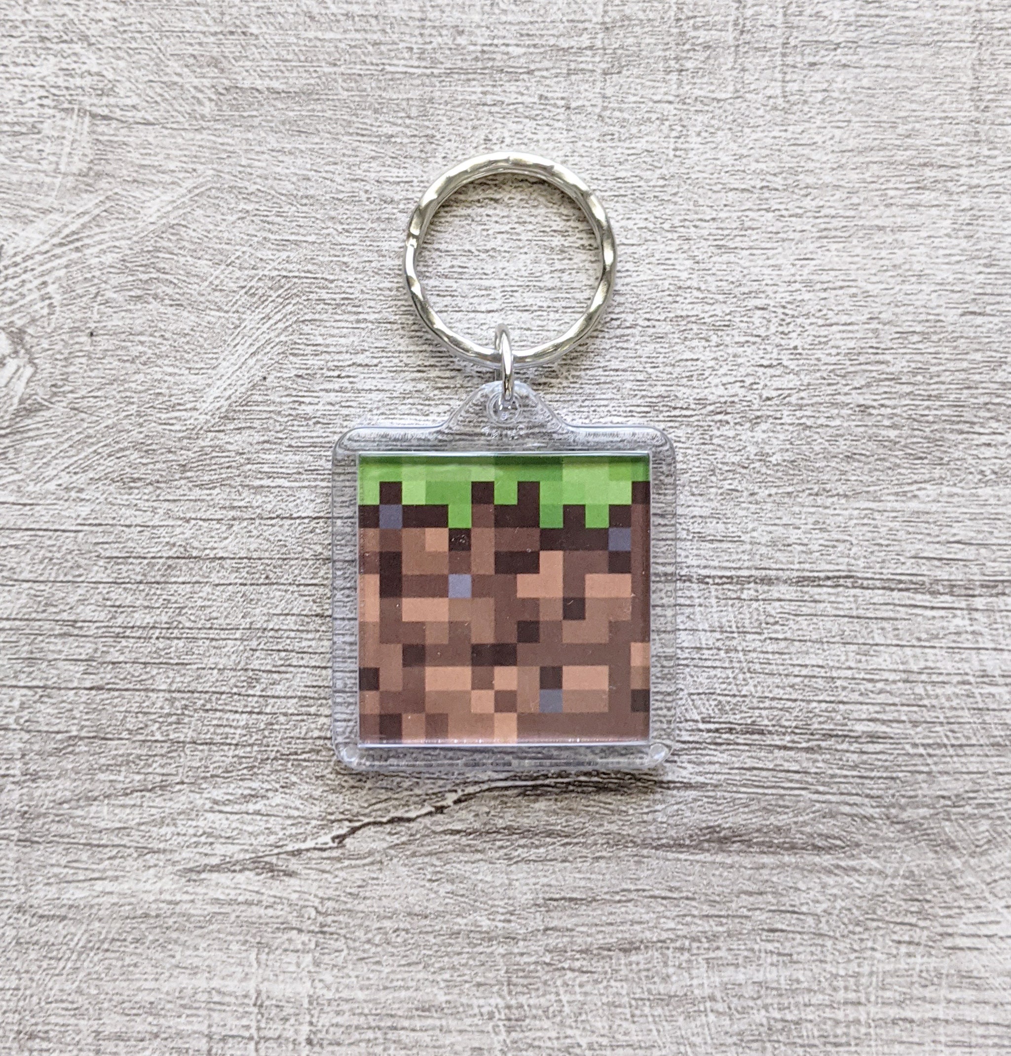Minecraft Soil Block Clear Plastic Key Ring - Etsy