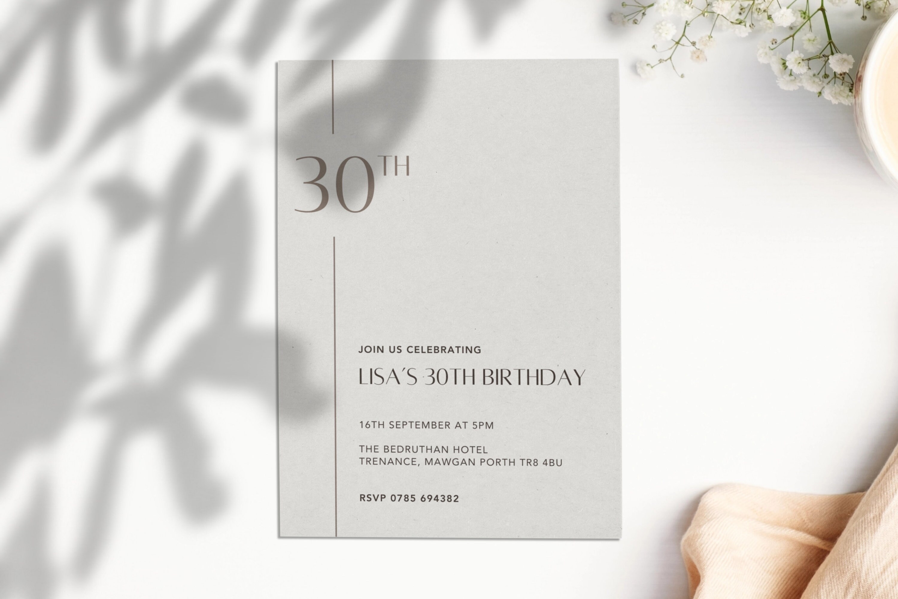 Minimal Editable Birthday Invitation Personalised Birthday Invitation ...