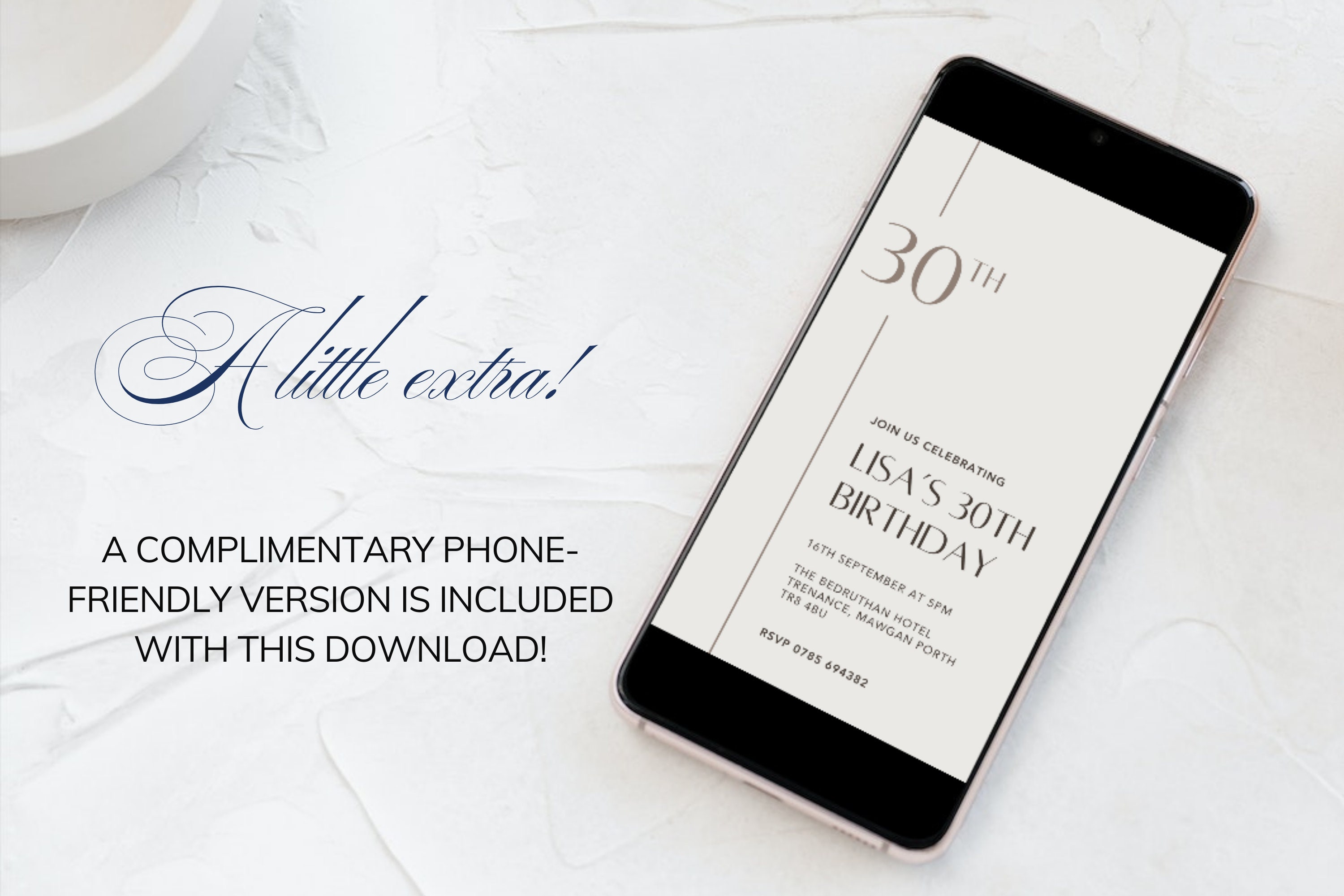 Minimal Editable Birthday Invitation Personalised Birthday Invitation ...