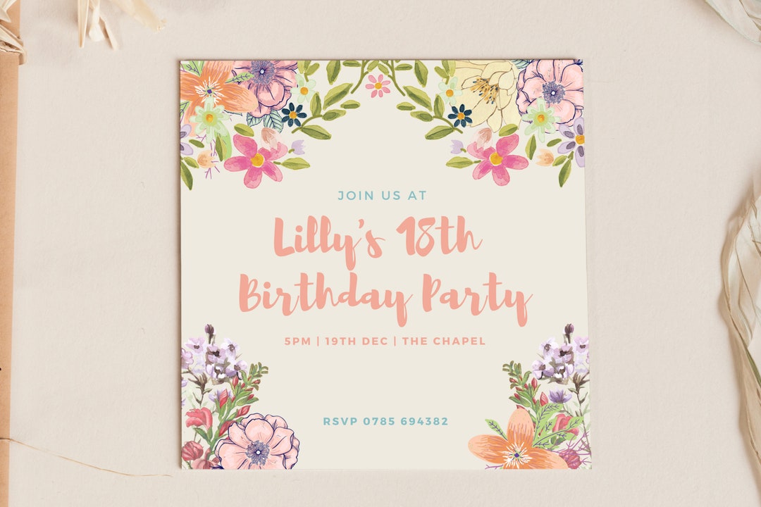 Editable Birthday Invitation Personalised Birthday - Etsy