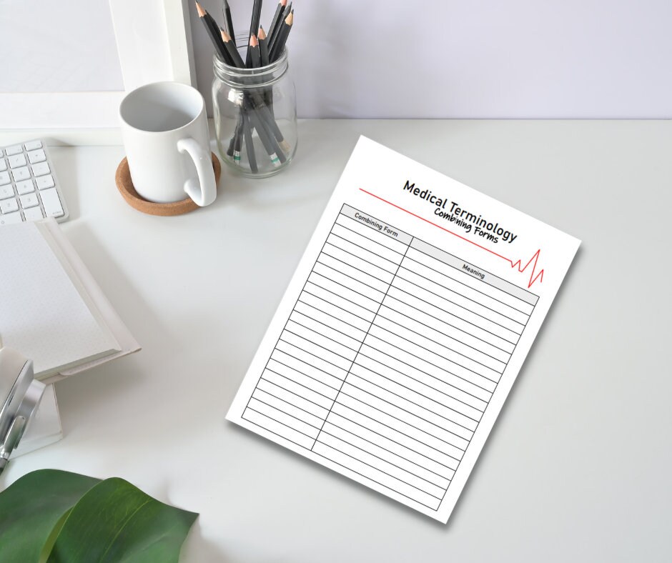 Medical Terminology Combining Forms Blank Printable Study Guide - Etsy Medical Terminology Combining Forms Blank Printable Study Guide - Etsy
