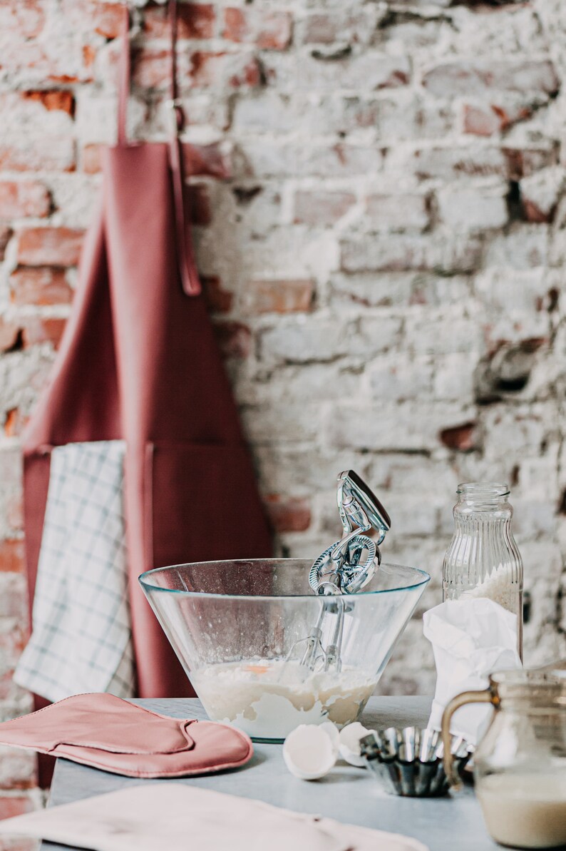 Pink Leather Apron for Women | Premium Quality Luxury Leather Kitchen ...