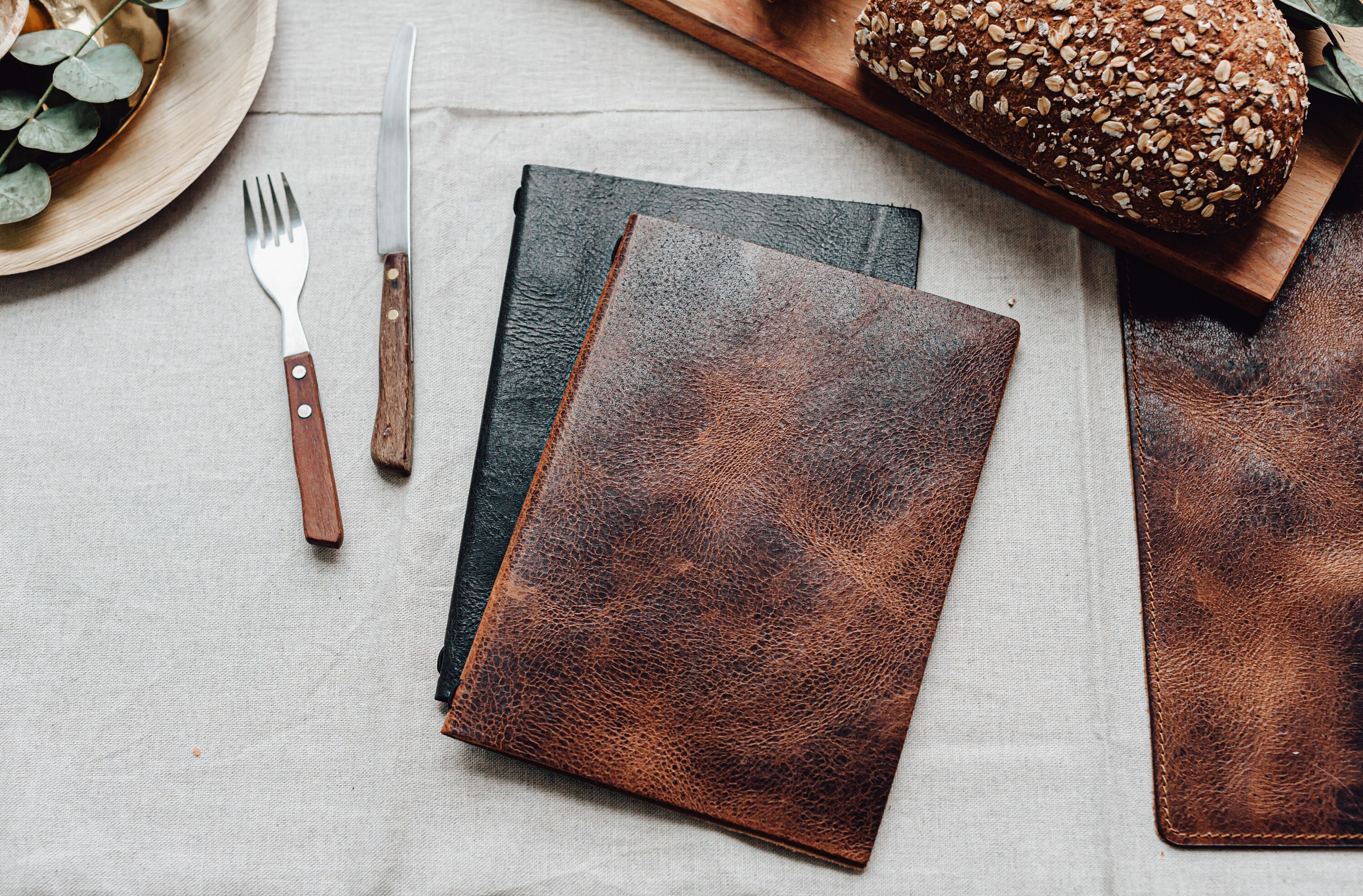 2 Pcs Luxury Leather Menu Holders Set A4 and A5. Thick and Heavy ...