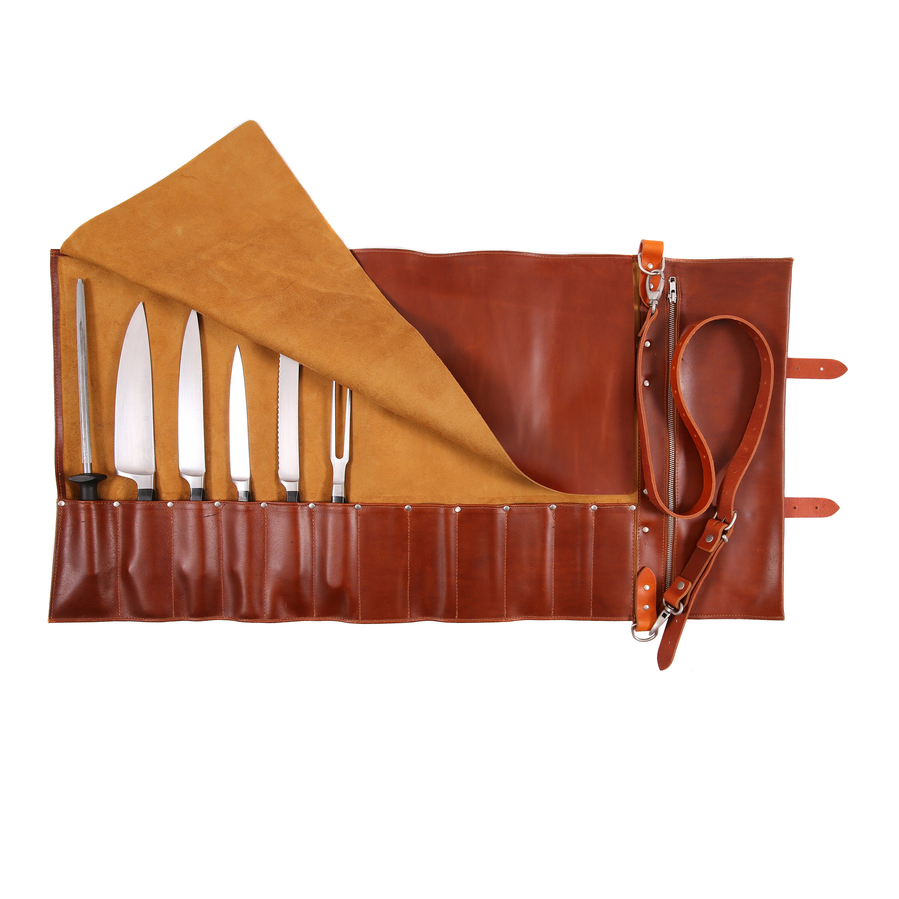 12 Sloth Extra Large Leather Knife Roll Bag Brown Cow - Etsy